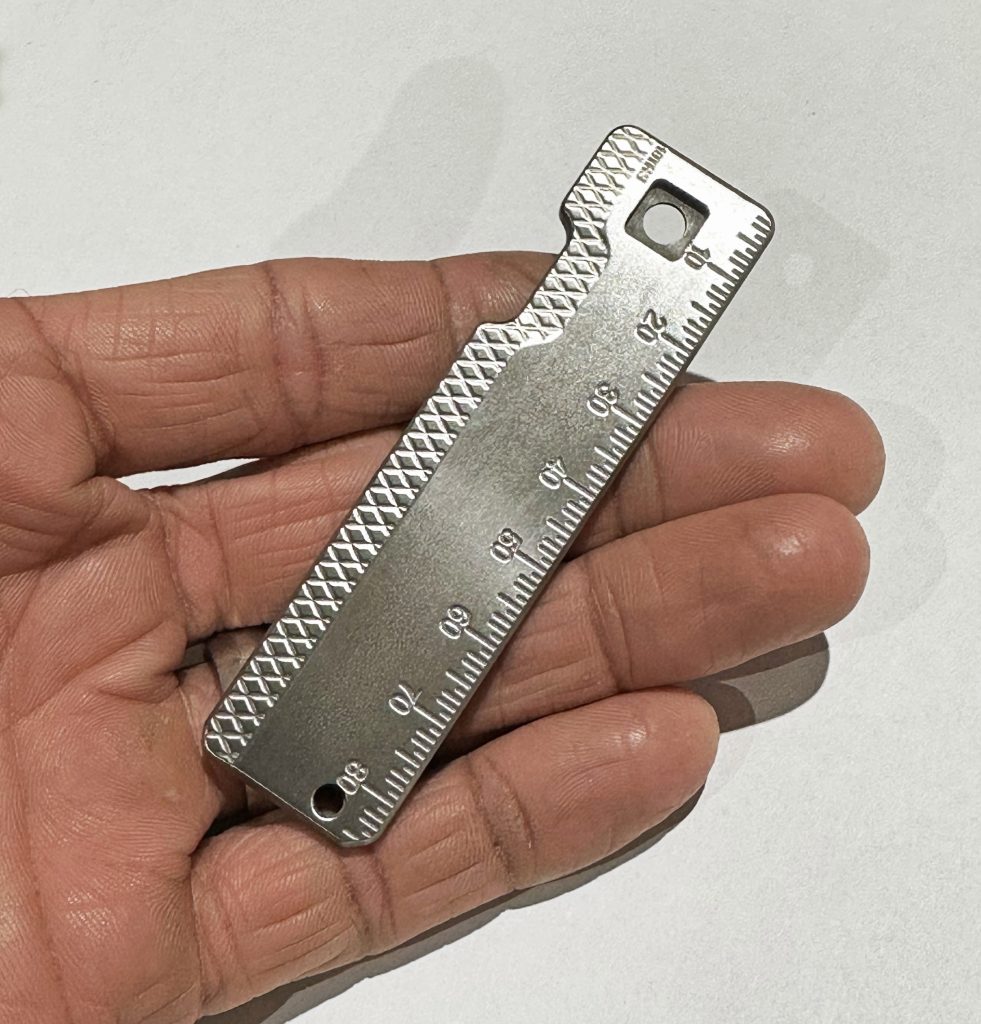 6AL-4V Titanium RULER MM-Edition Metric X-GRID Edition RH Handle Scale ...