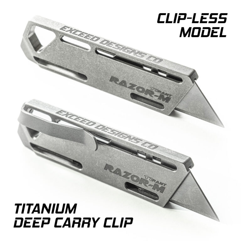 TiRant RAZOR-M 3.0 MagLock Utility Knife (Stonewashed 6AL-4V Titanium ...