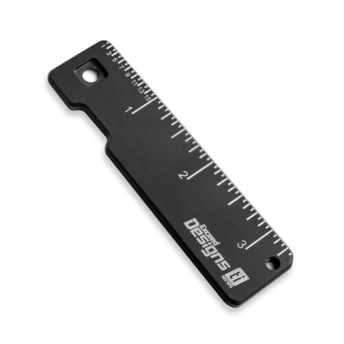Jet-Black PVD 6AL-4V Titanium RULER 16TH’s & Inches RH Handle Scale ...