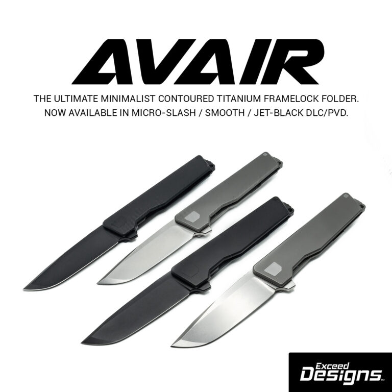 AVAIR M390 Framelock Folding Knife (Blasted 6AL-4V Titanium) – Exceed ...