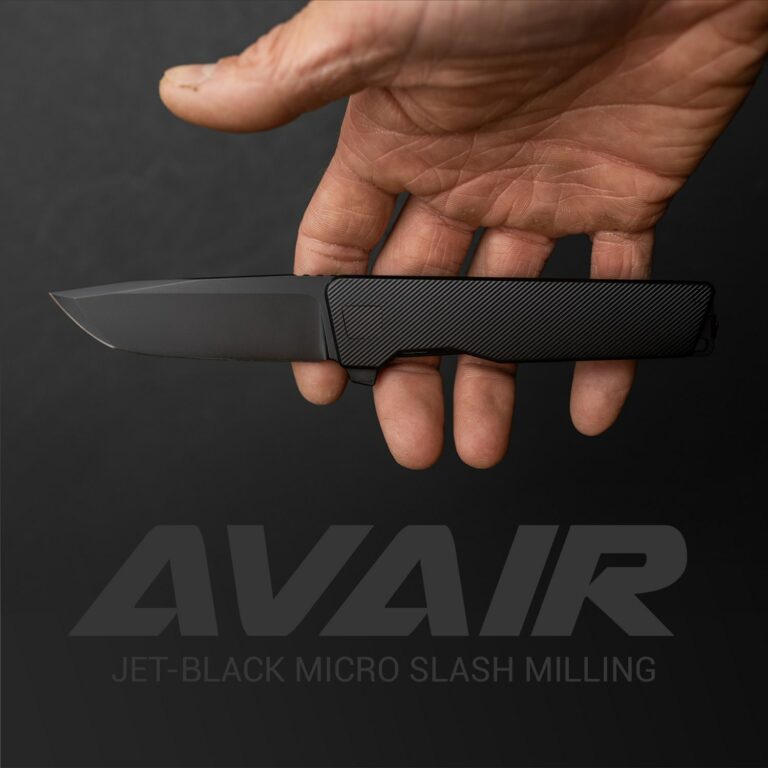 AVAIR M390 Framelock Folding Knife (Jet-Black PVD Coated 6AL-4V ...