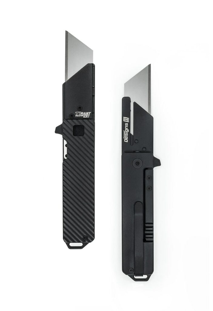 TiRant RAZOR V3 Utility Knife (50/50 Jet-Black PVD 6AL-4V Titanium ...