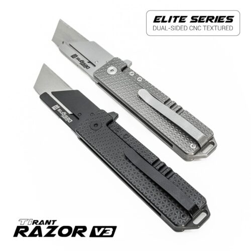 TiRant RAZOR V3 Utility Knife (Stonewashed 6AL-4V Titanium) Dual APEX ...