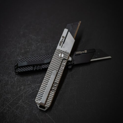 TiRant® RAZOR V3 Utility Knife (Stonewashed 6AL-4V Titanium) Dual SLASH ...