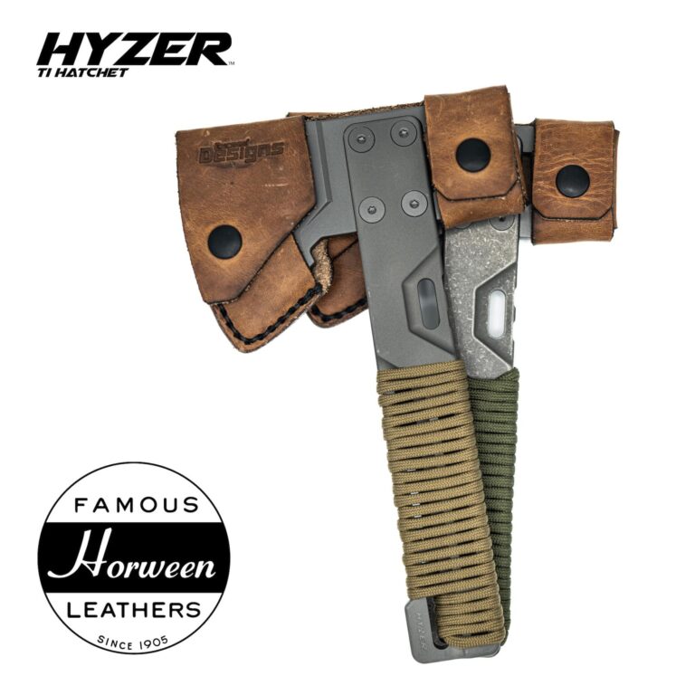 100% USA MADE Real Horween Leather HYZER Hatchet Sheath (BLACK ...
