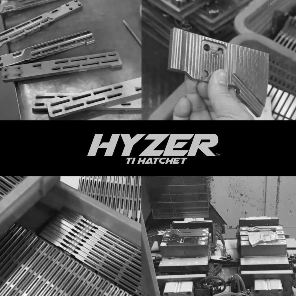 HYZER Titanium Hatchet W/Light D2 Axe Head (Dark Grey Blasted 6AL-4V ...