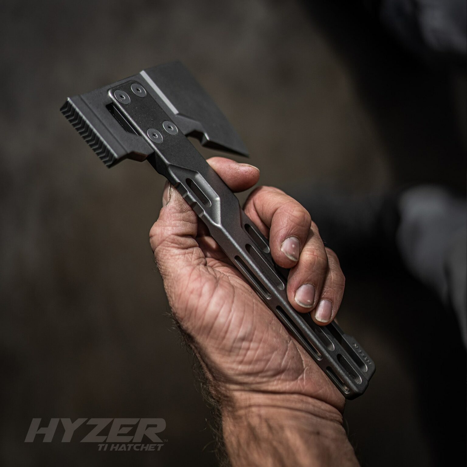 HYZER Titanium Hatchet W/Light D2 Axe Head (Dark Grey Blasted 6AL-4V ...