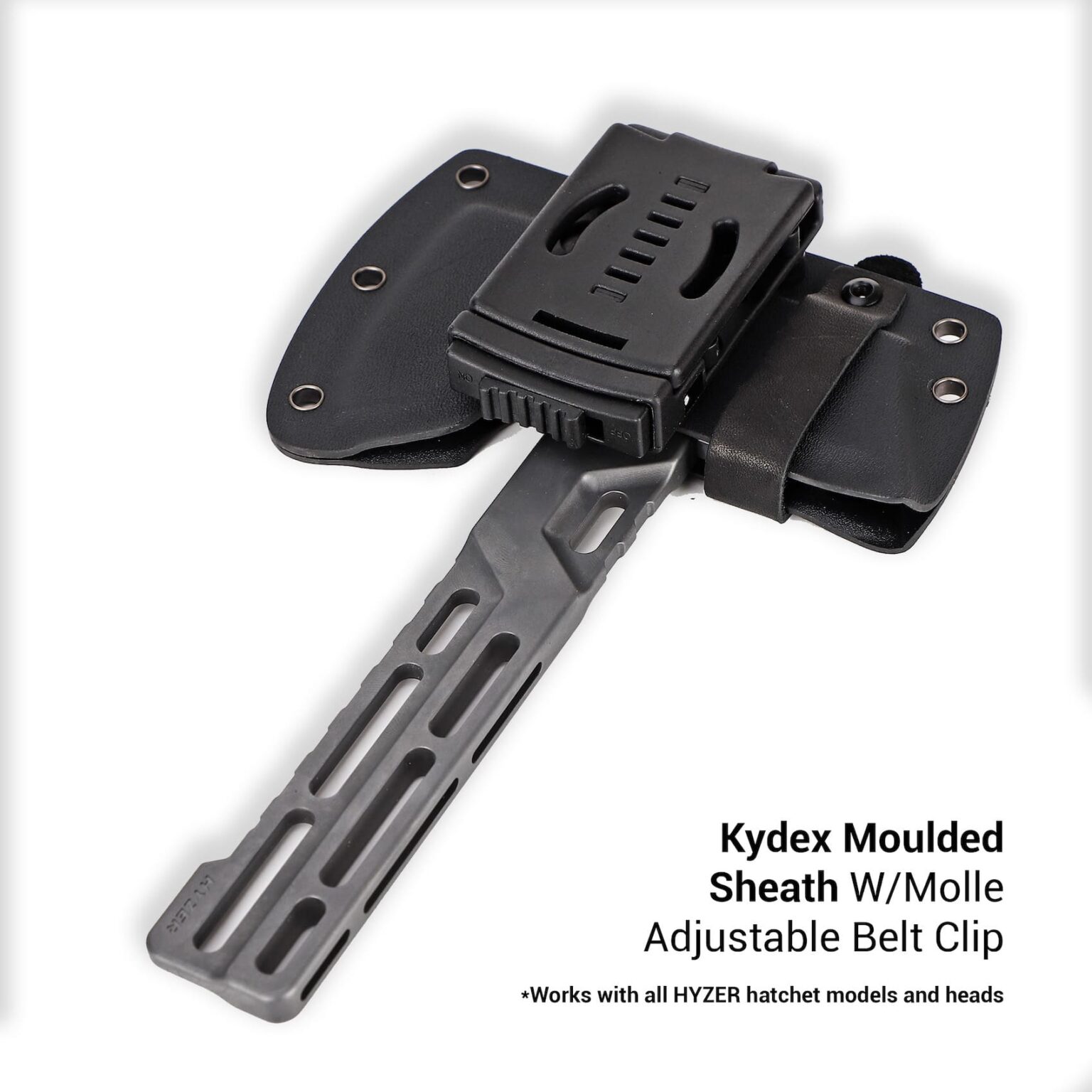 KYDEX Moulded HYZER Hatchet Sheath (BLACK) With Molle/Belt Clip ...