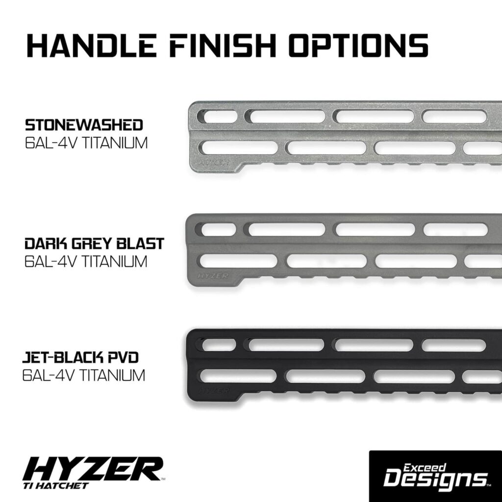 HYZER Titanium Hatchet W/Light D2 Axe Head (Dark Grey Blasted 6AL-4V ...