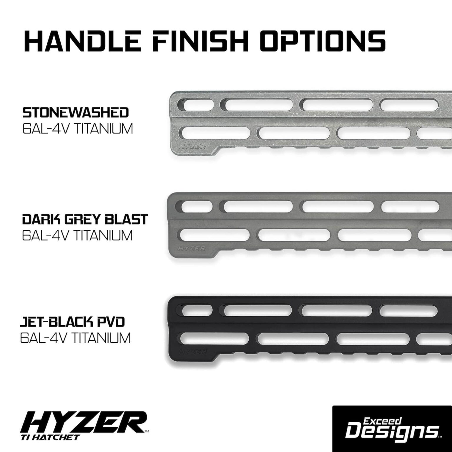 HYZER Titanium Hatchet W/Light D2 Axe Head (Dark Grey Blasted 6AL-4V ...