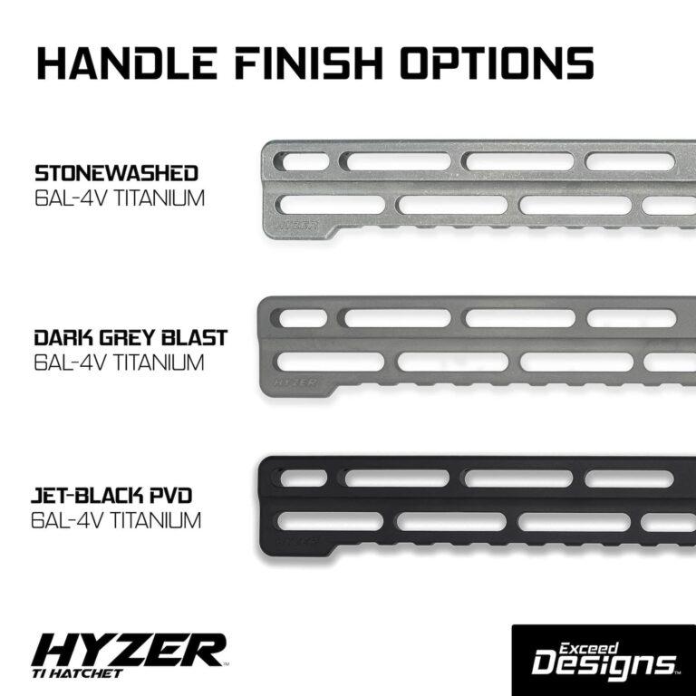 HYZER Titanium Hatchet W/Medium D2 Axe Head (Stonewashed 6AL-4V ...