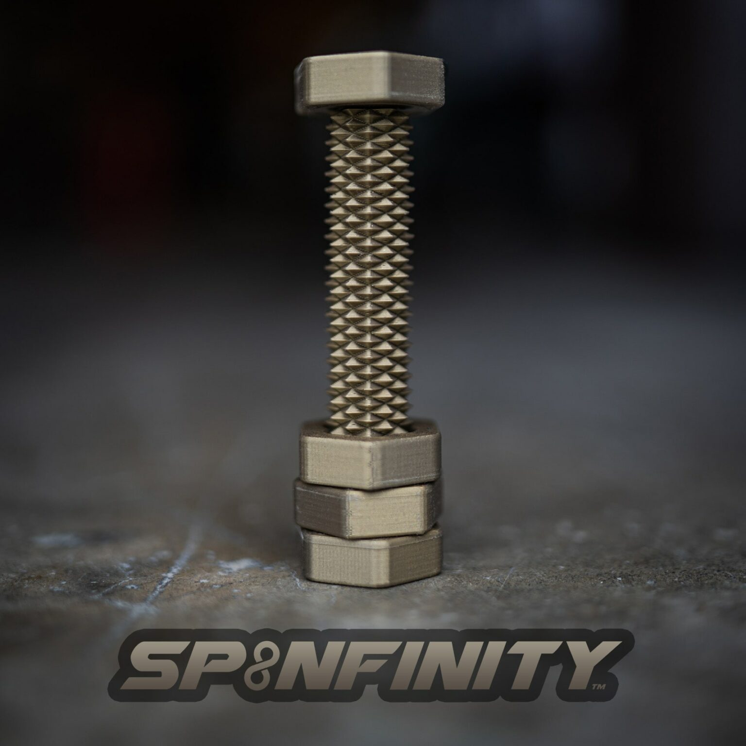 SPINFINITY BOLT Bi-Directional Fidget Bolt Spinner (Cement Grey) W ...