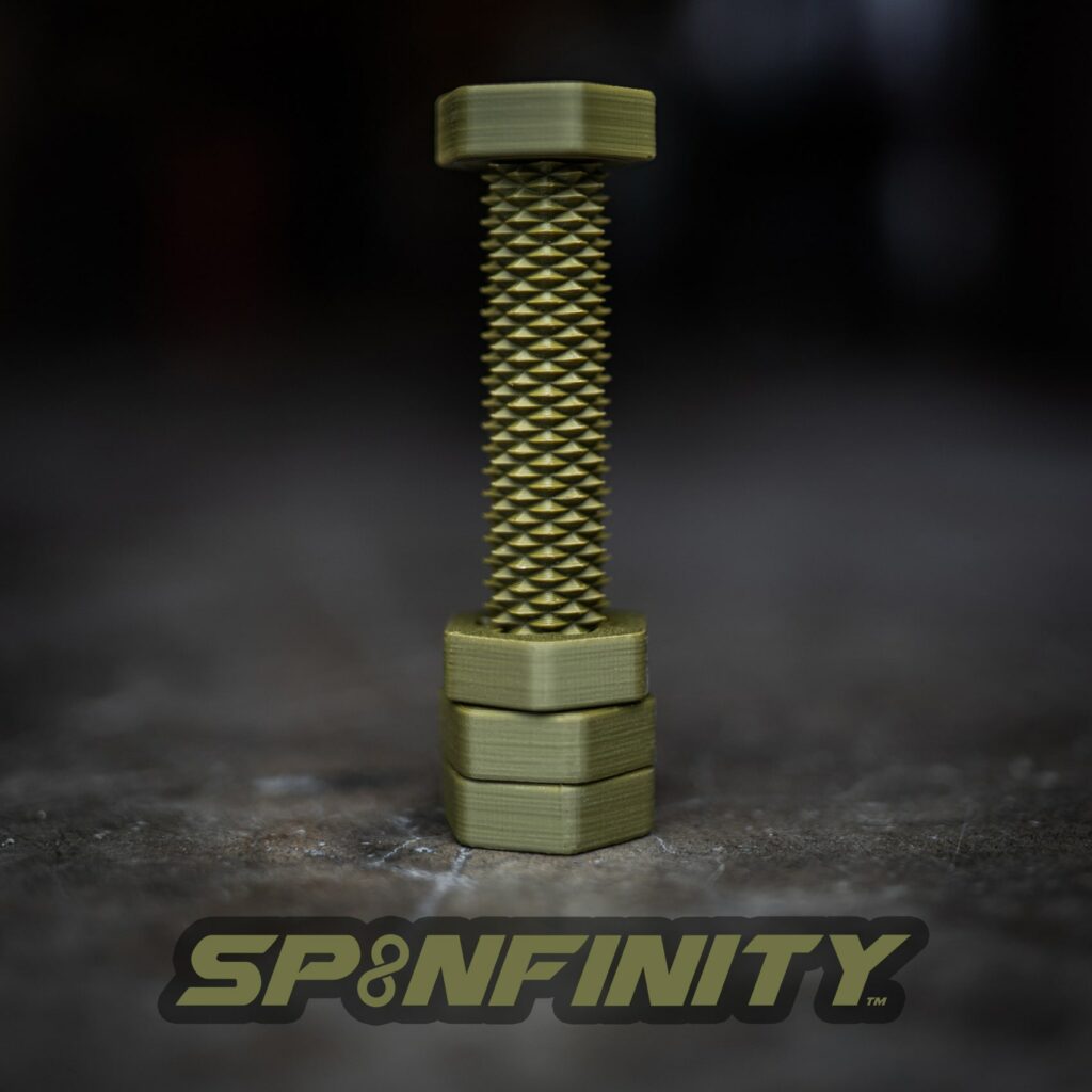SPINFINITY BOLT Bi-Directional Fidget Bolt Spinner (OD Green) W/Knife ...