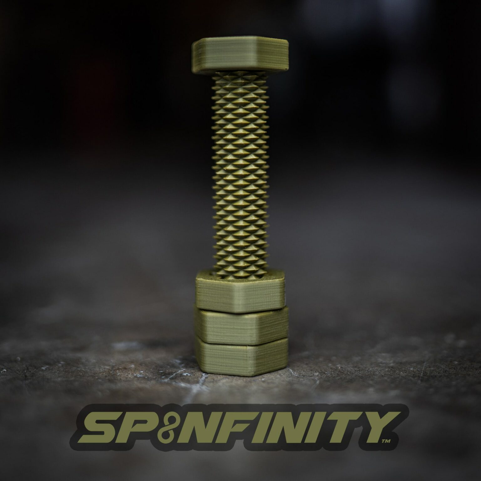 SPINFINITY BOLT Bi-Directional Fidget Bolt Spinner (OD Green) W/Knife ...
