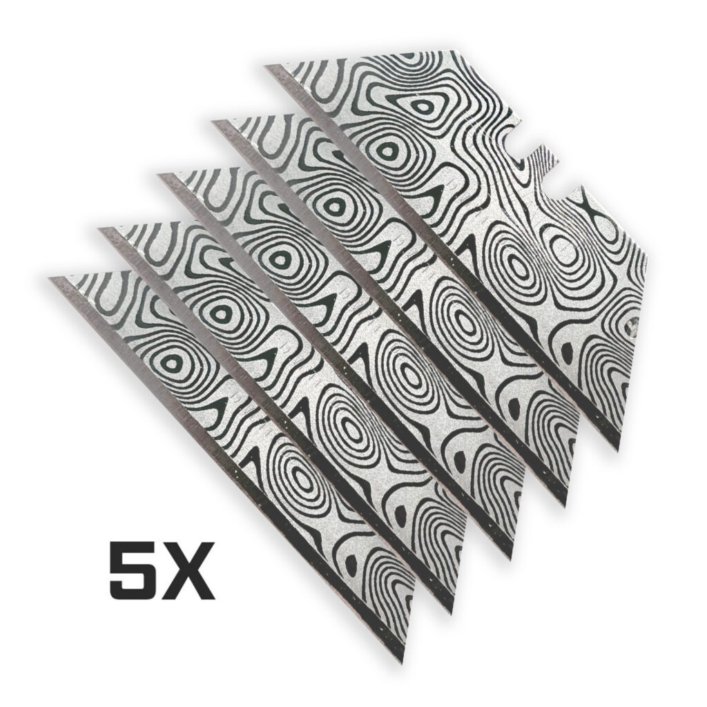 Silver DAMASCUS STEEL PATTERN Razor Blades High Quality Silver Utility ...