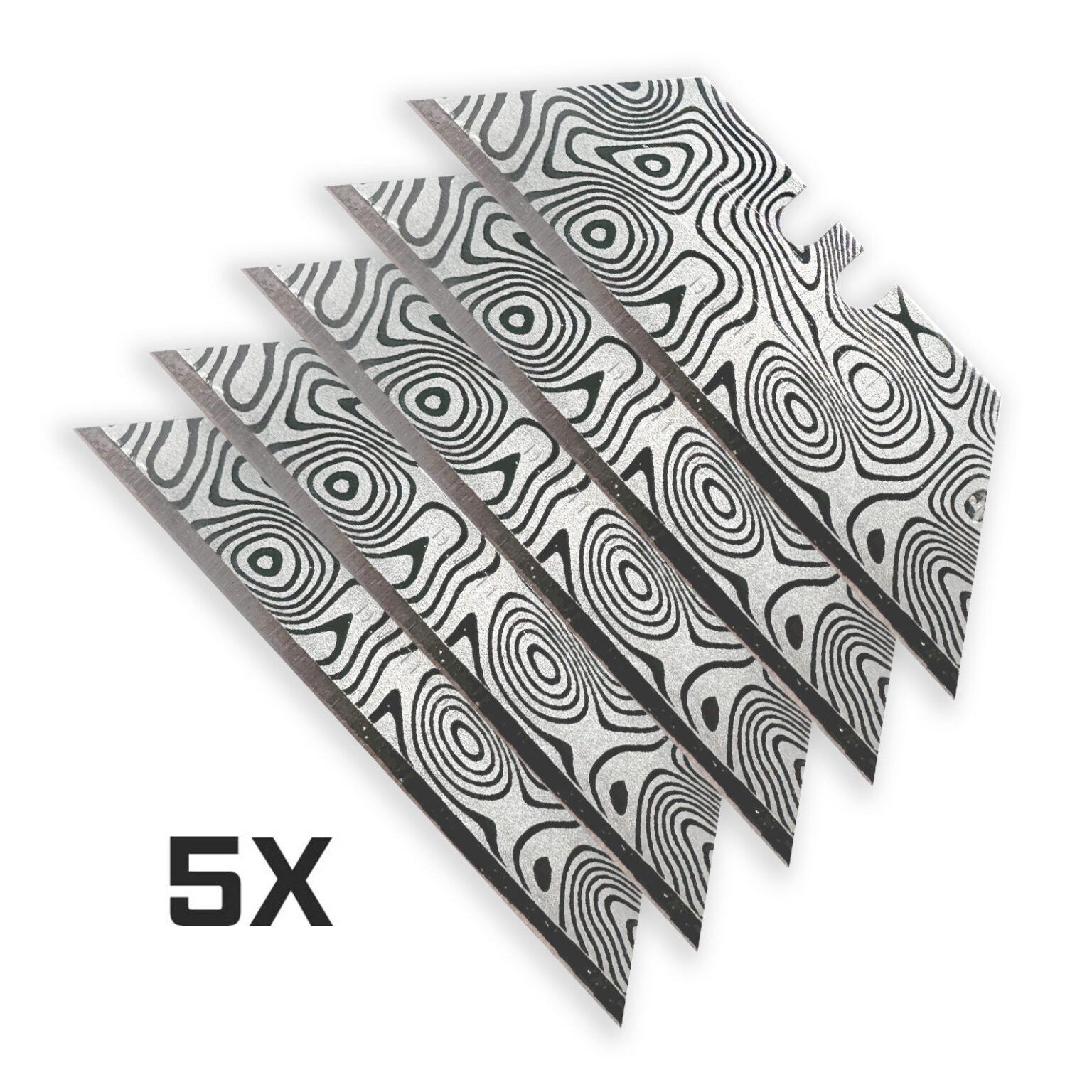 Silver DAMASCUS STEEL PATTERN Razor Blades High Quality Silver Utility ...