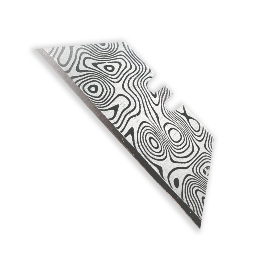 Silver DAMASCUS STEEL PATTERN Razor Blades High Quality Silver Utility ...