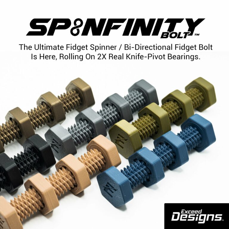 SPINFINITY BOLT Bi-Directional Fidget Bolt Spinner (Centurion Bronze) W ...