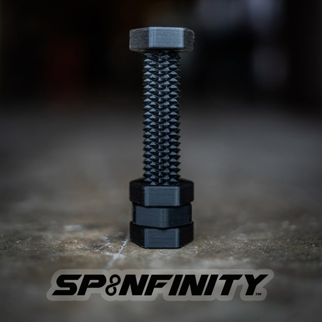 SPINFINITY BOLT Bi-Directional Fidget Bolt Spinner (Jet-Black) W/Knife ...