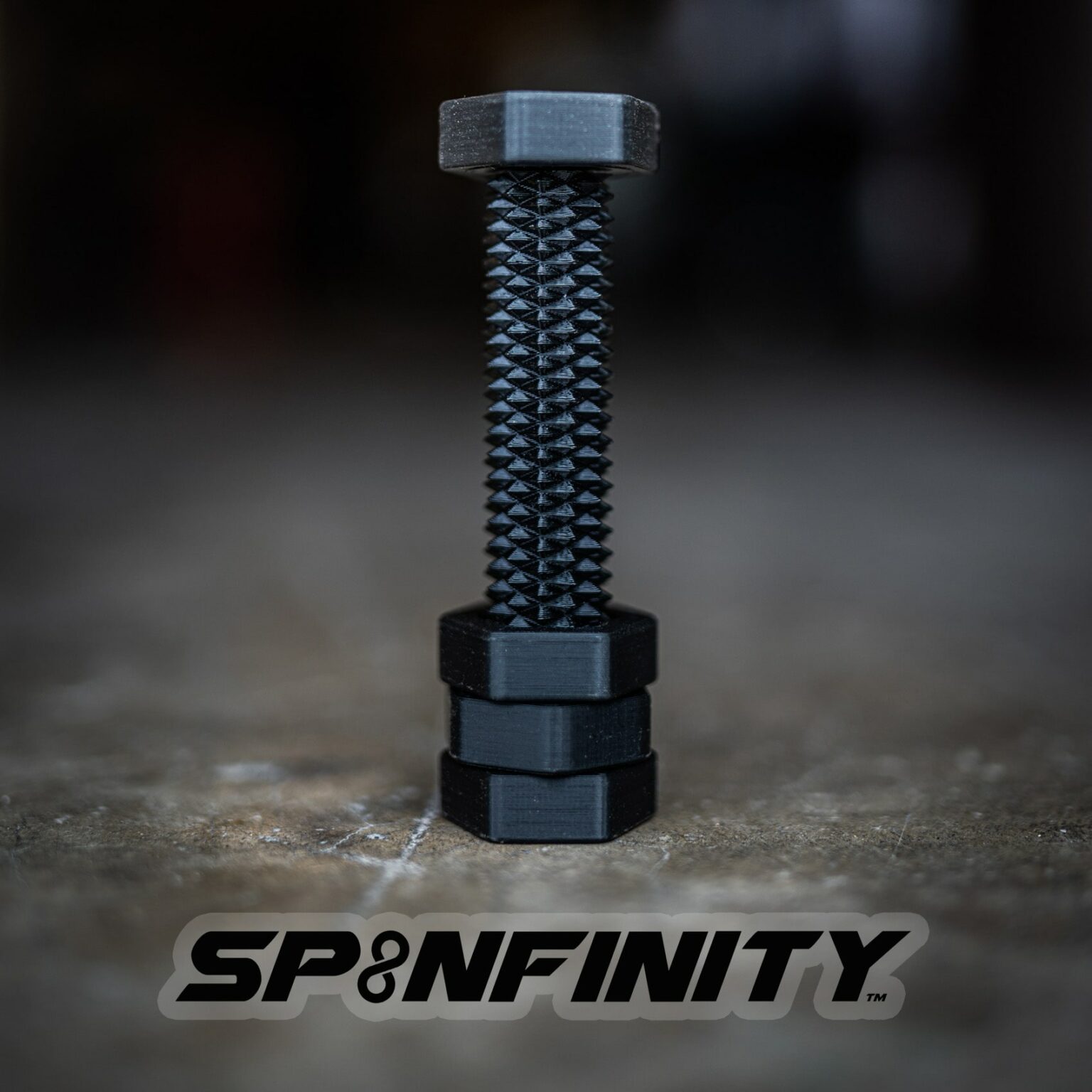 SPINFINITY BOLT Bi-Directional Fidget Bolt Spinner (Jet-Black) W/Knife ...
