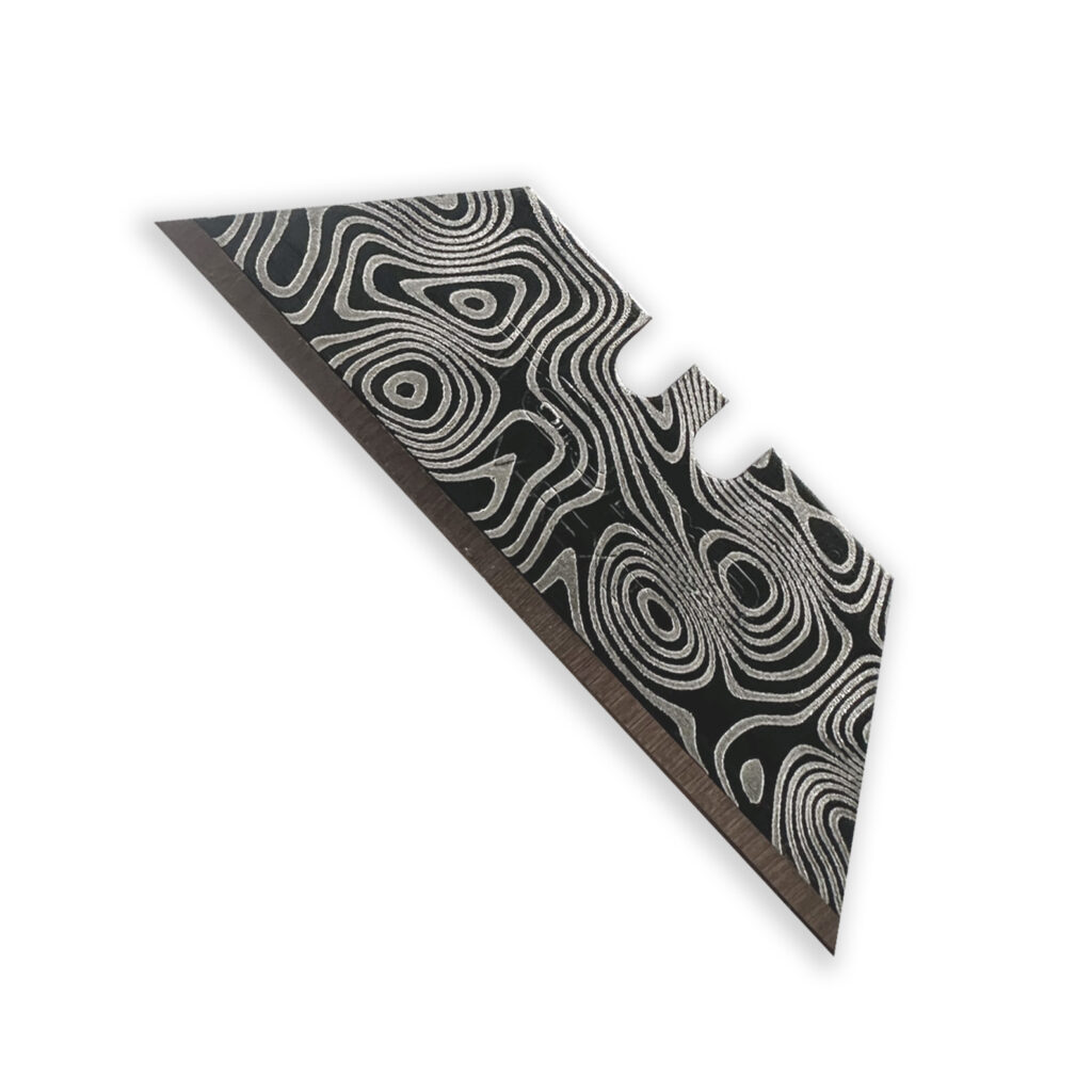 Black DAMASCUS STEEL PATTERN Razor Blades Tajima V-REX II Premium Tempered Utility Knife Blades ...