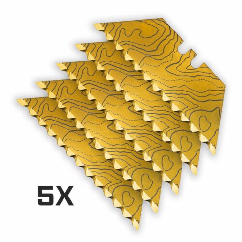 Cascadia Topo 12-Point GOLD SERRATED Razor Blades (Premium TITANIUM ...