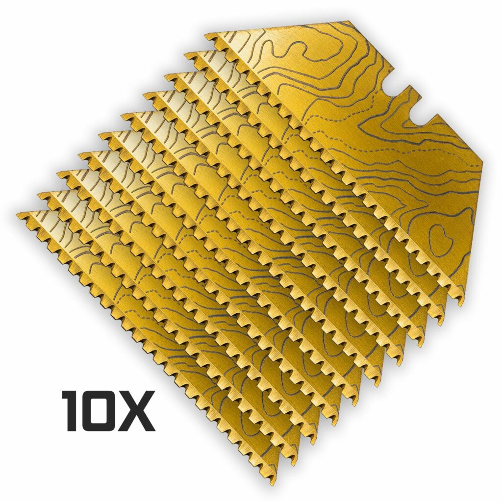 Cascadia Topo 24-Point GOLD MICRO-SERRATED Razor Blades (Premium ...