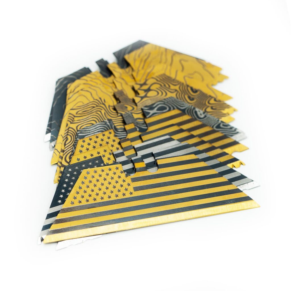 Cascadia Topo 24-Point BLACK MICRO-SERRATED Razor Blades (Black Oxide ...