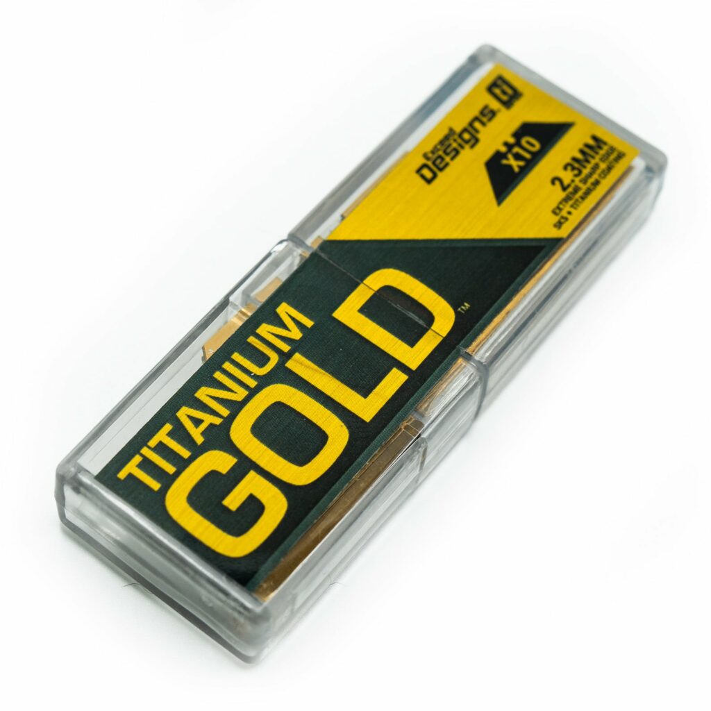 GOLD SERIES Razor Blades (Premium TITANIUM Coated SK5 Utility Knife ...