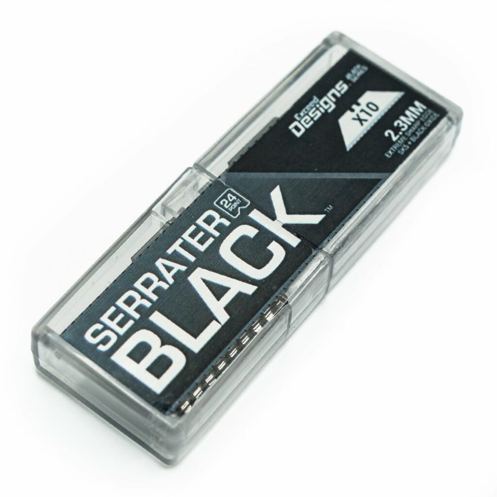 Cascadia Topo 24-Point BLACK MICRO-SERRATED Razor Blades (Black Oxide ...