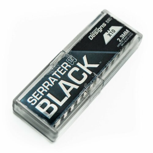Cascadia Topo 12-Point BLACK SERRATED Razor Blades (Black Oxide Coated ...