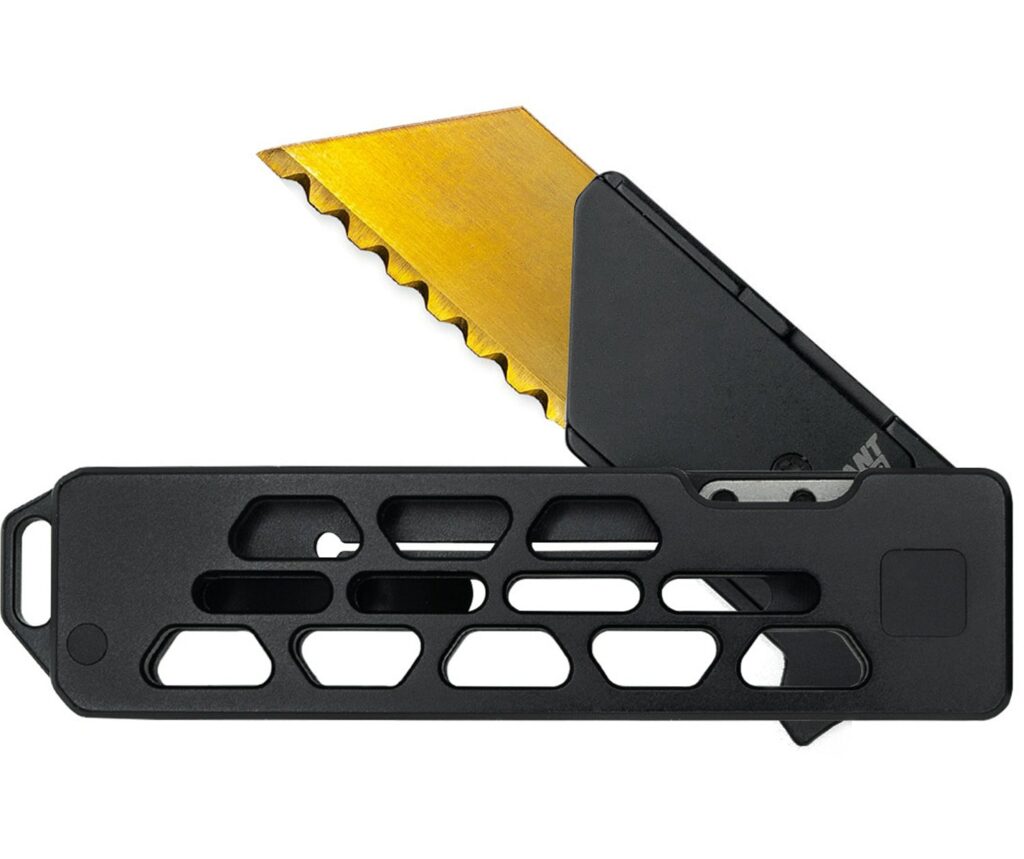 TiRant RAZOR V3 Utility Knife (Jet-Black 6AL-4V Titanium) Dual-SIde ...