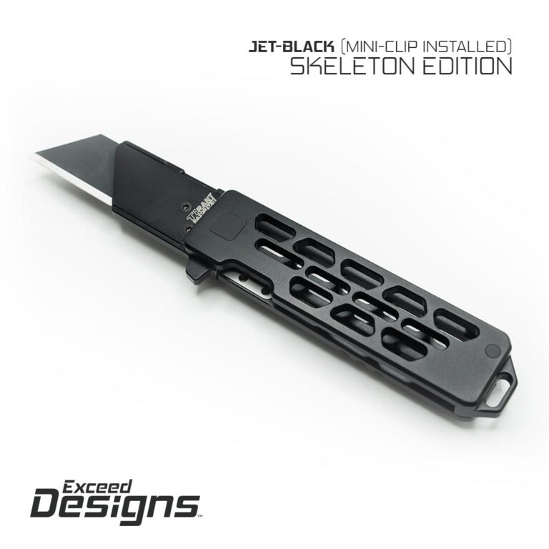 TiRant® RAZOR V3 Utility Knife (Jet-Black 6AL-4V Titanium) Dual-SIde ...