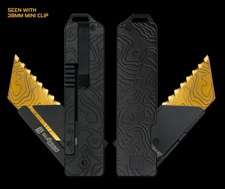 TiRant RAZOR V3 Utility Knife (Jet-Black 6AL-4V Titanium) Dual-SIde ...