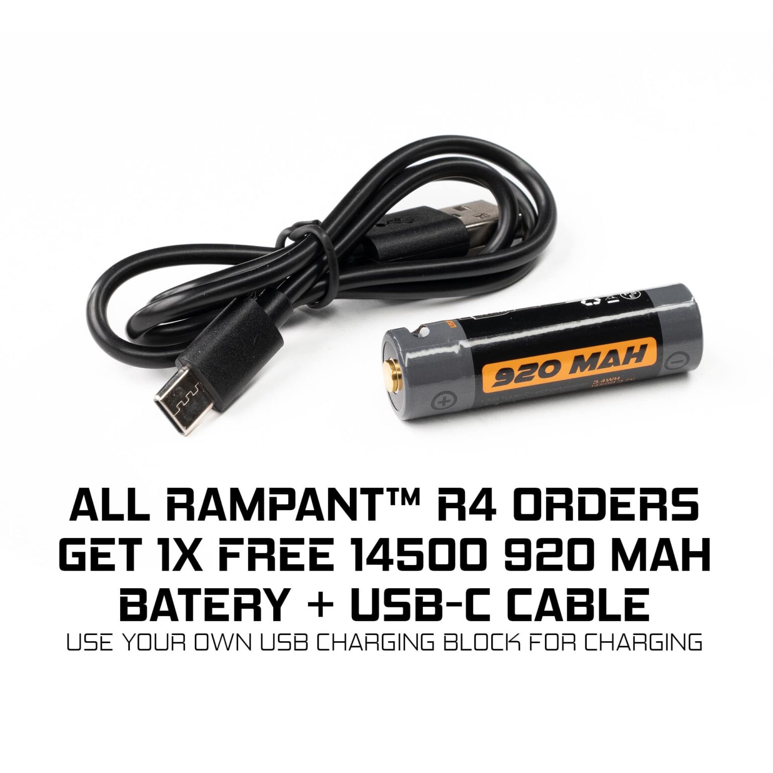 1-Pack 920MAH 14500 Battery With USB-C Rechargeable Port (INR14500) 3 ...