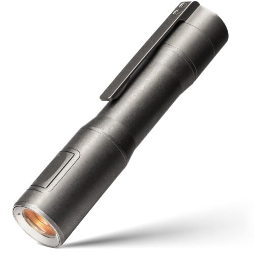RAMPANT™ R8 EDC Flashlight (Stonewashed 6AL-4V Titanium + Copper Pill ...