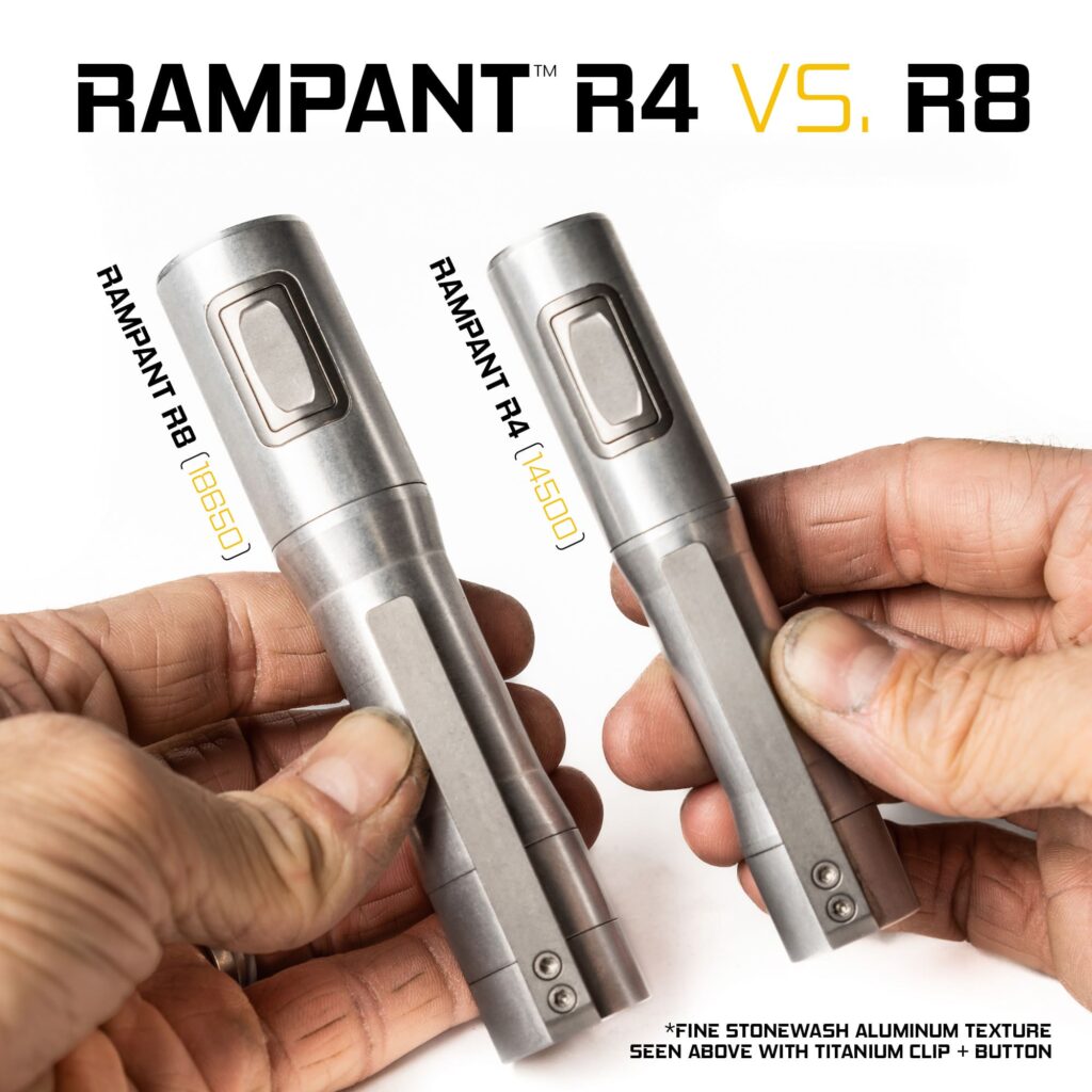 RAMPANT™ R4 EDC Flashlight (Fine Satin Stonewashed Aluminum + Ti ...
