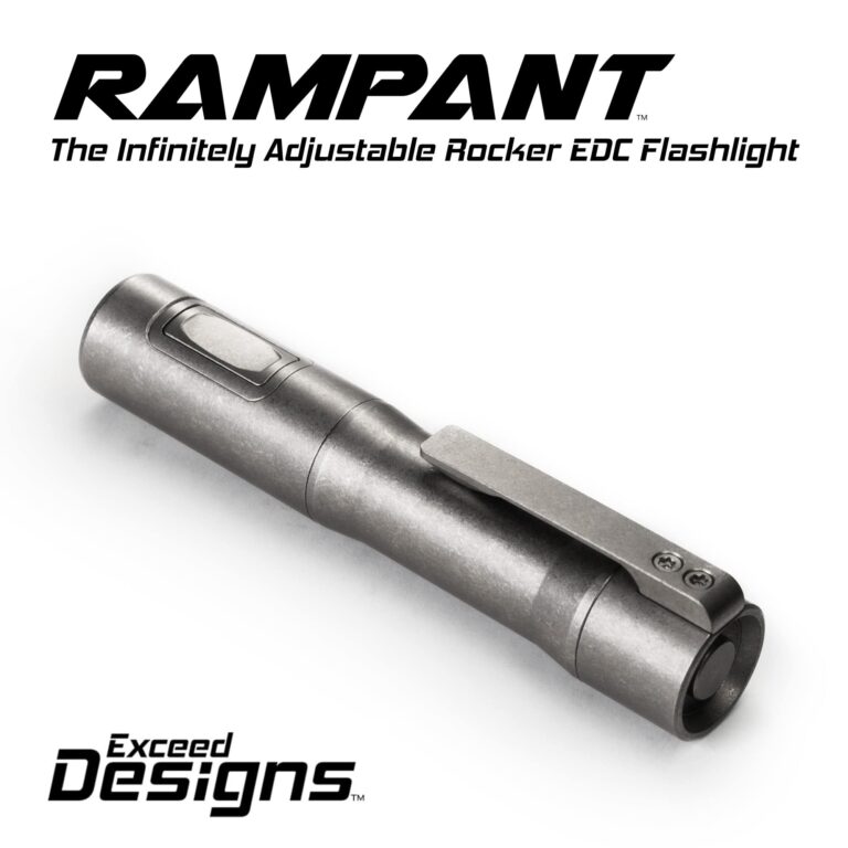 RAMPANT™ R4 EDC Flashlight (Stonewashed 6AL-4V Titanium + Copper Pill ...