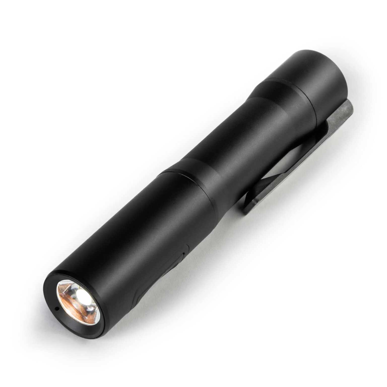 RAMPANT™ R4 EDC Flashlight (Jet-Black Aluminum + Titanium Clip) 1300 ...