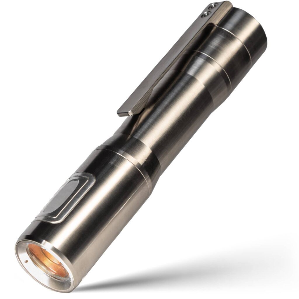 RAMPANT™ R8 EDC Flashlight (Raw 6AL-4V Titanium + AL Button + Copper ...