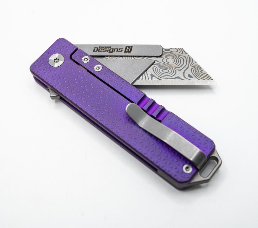 TiRant® RAZOR V3 Utility Knife (Stonewashed 6AL-4V Titanium) Dual APEX ...