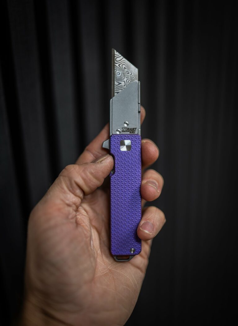 TiRant® RAZOR V3 Utility Knife (Stonewashed 6AL-4V Titanium) Dual APEX ...