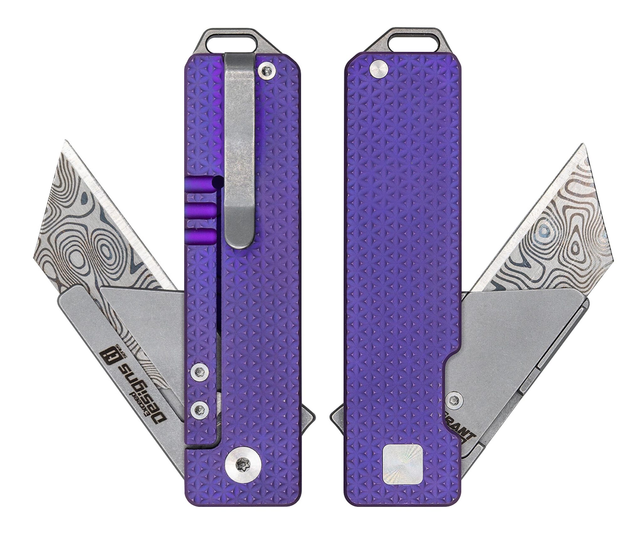 TiRant RAZOR V3 Utility Knife (Cobalt Blue ANO Ti WORKS + SLASH Edition ...